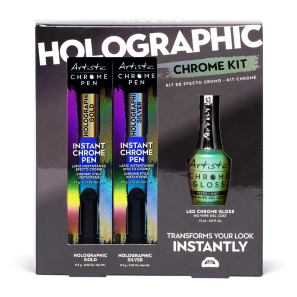 Artistic Chrome 3pc Kit – Holographic Look – Monaco Nail Academy