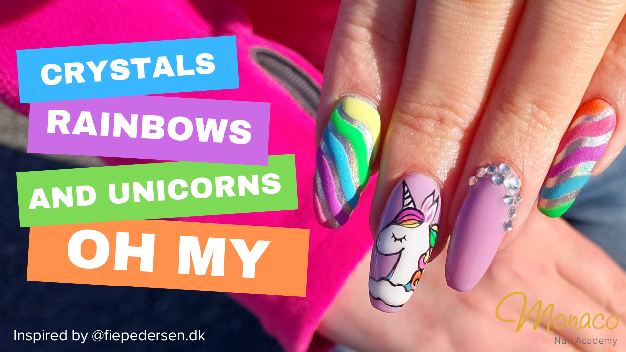 Sparkle & Charm: Hand-Painted Unicorn with Chrome & Sugared Rainbow Nails! #NailArt #Tutorial ...