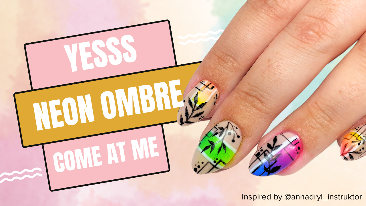 Neon Ombre & Fine Line Nail Art – Complete Step-by-Step Guide – Monaco ...